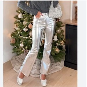 love, Fire | Pants & Jumpsuits | Nwt Love Fire Silver Metallic Zipper ...